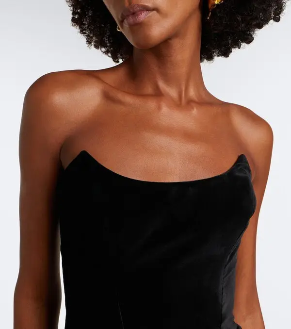 Safiyaa Fianne Velvet And Faille Corset Gown