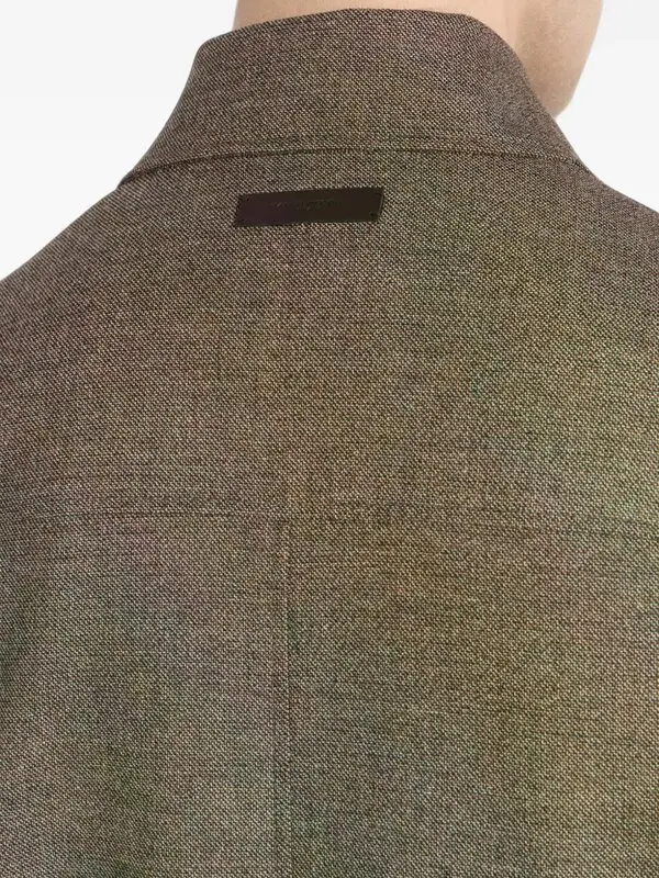 PAOLO PECORA Melange-effect Button-up Jacket