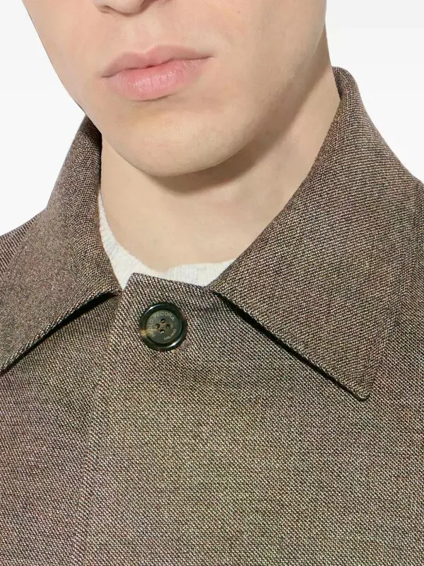 PAOLO PECORA Melange-effect Button-up Jacket