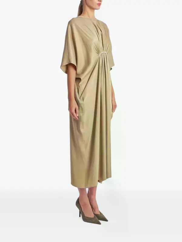 IRINA SCHROTTER Aysha Crystal-embellished Draped Maxi Dress