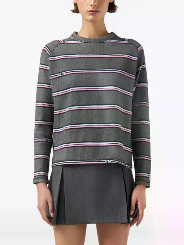 Gcds Striped Waffle-knit T-shirt