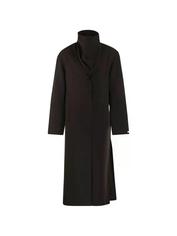 Sportmax High-neck Double-breasted Coat - Brown