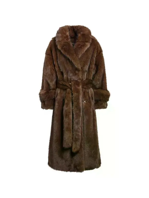 BB COUTURE Farrah Faux-fur Trench Coat - Brown