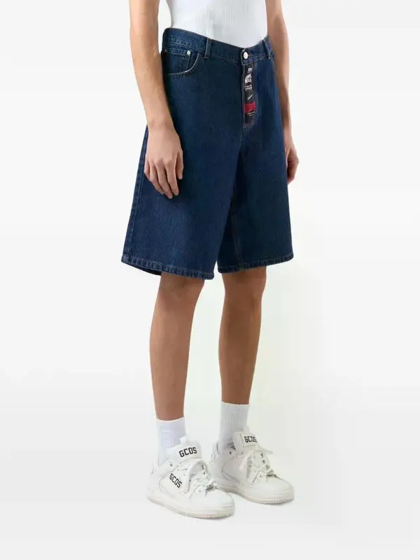Gcds Stone-washed Logo-patch Shorts
