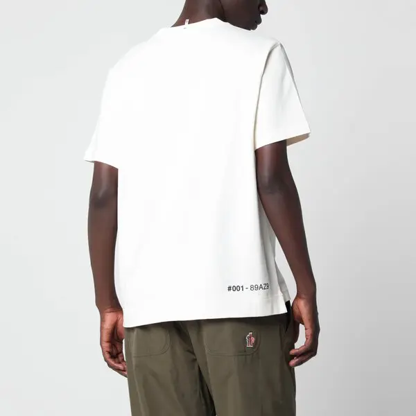 Moncler Ivory Cotton T-shirt With Logo And Coordinates