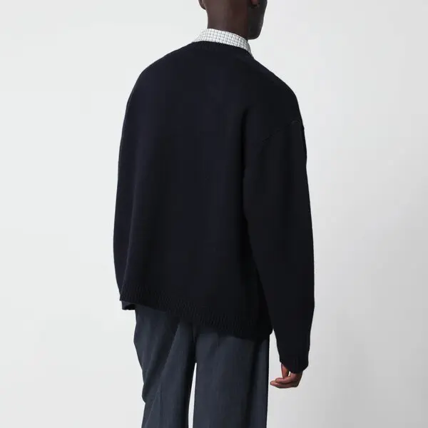 Studio Nicholson Hemyl Dark Navy Lambswool Sweater