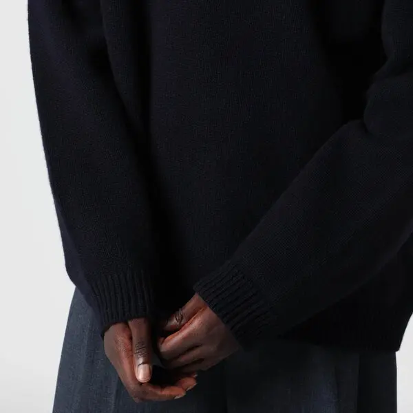 Studio Nicholson Hemyl Dark Navy Lambswool Sweater