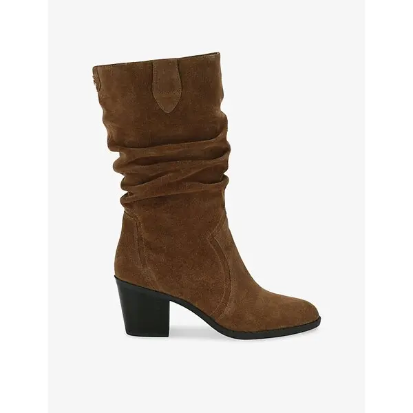 Carvela Salvetti Slouch Suede Calf-length Boots - Tan