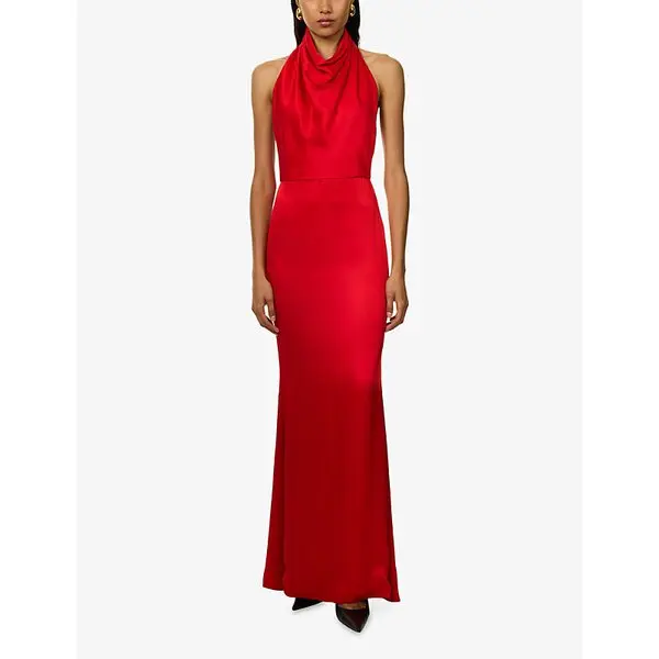 Givenchy Cowl Neck Satin Maxi Dress