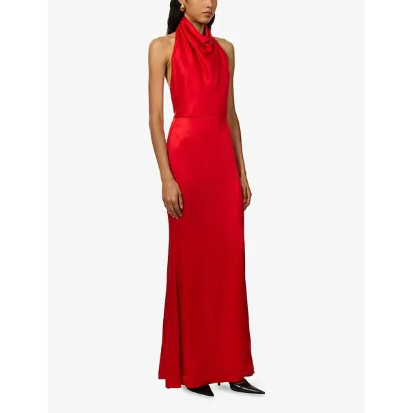 Givenchy Cowl Neck Satin Maxi Dress