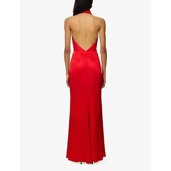 Givenchy Cowl Neck Satin Maxi Dress
