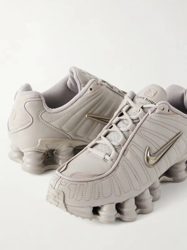 Nike Shox Tl Logo-detailed Rubber Sneakers - Gray