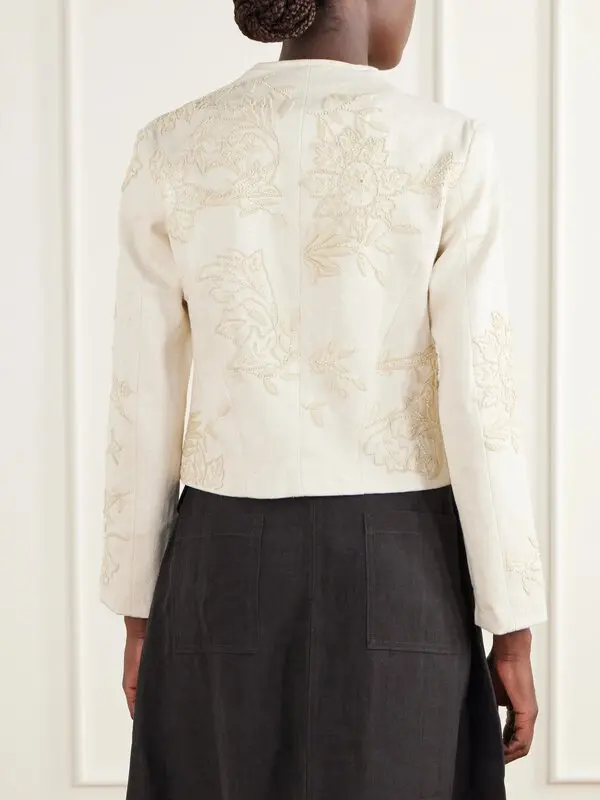 KARTIK RESEARCH Bead-embroidered Denim Jacket