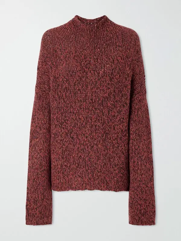 Khaite Seth Cashmere And Silk-blend Mélange Turtleneck Sweater
