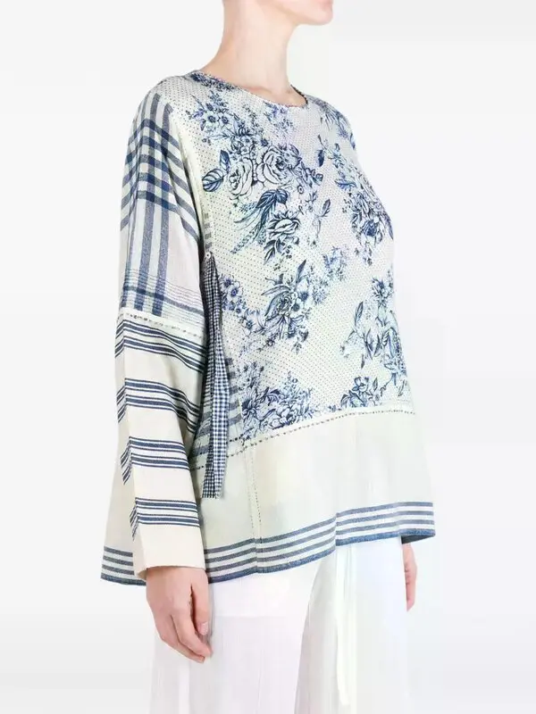 Pero Floral-print Patchwork Blouse