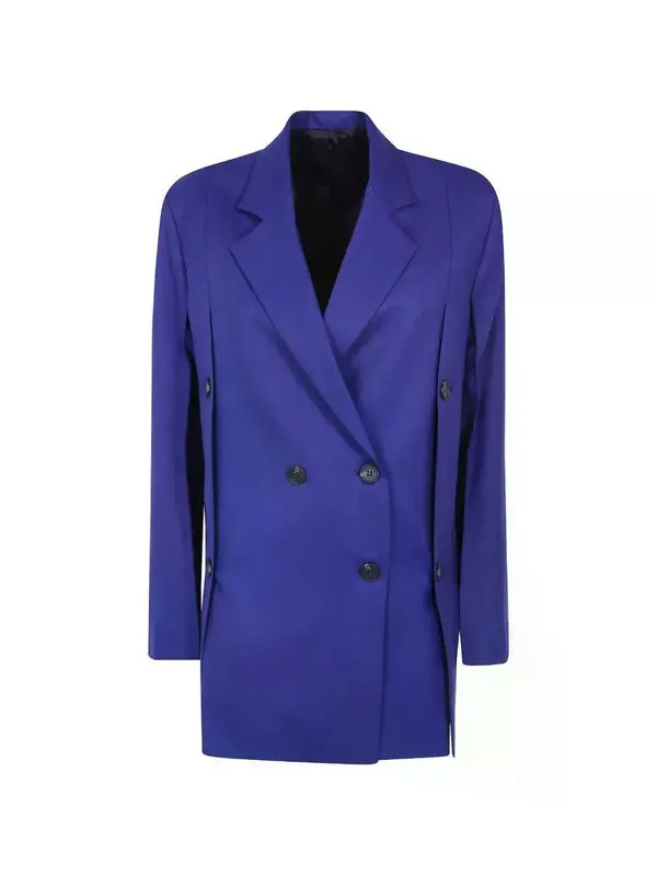 EUDON CHOI Beatrice Double-breasted Wool Blazer - Blue