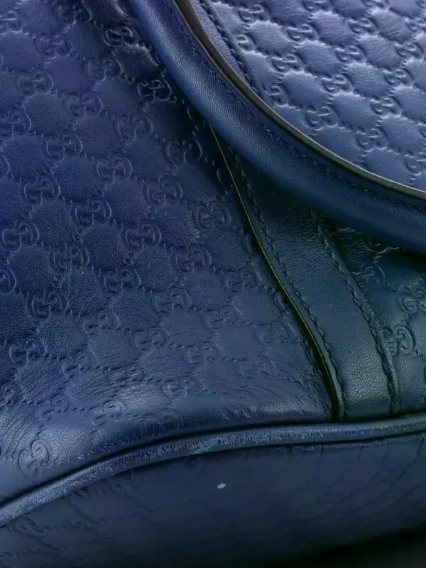 Gucci Convertible Dome Microguccissima Leather Mini Satchel - Blue