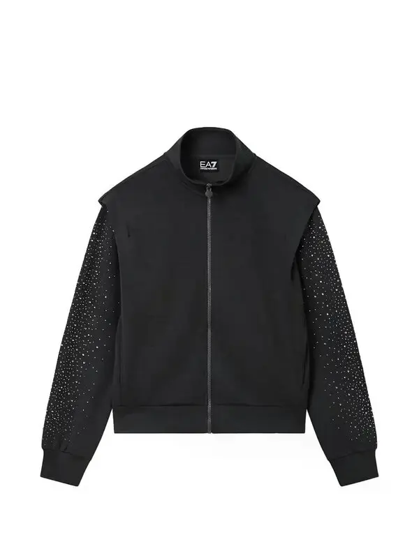 EA7 Rhinestone-embellished Zip-up Sweatshirt