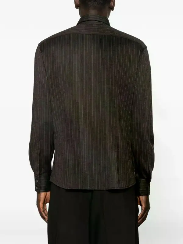Brunello Cucinelli Pinstripe-print Spread-collar Shirt