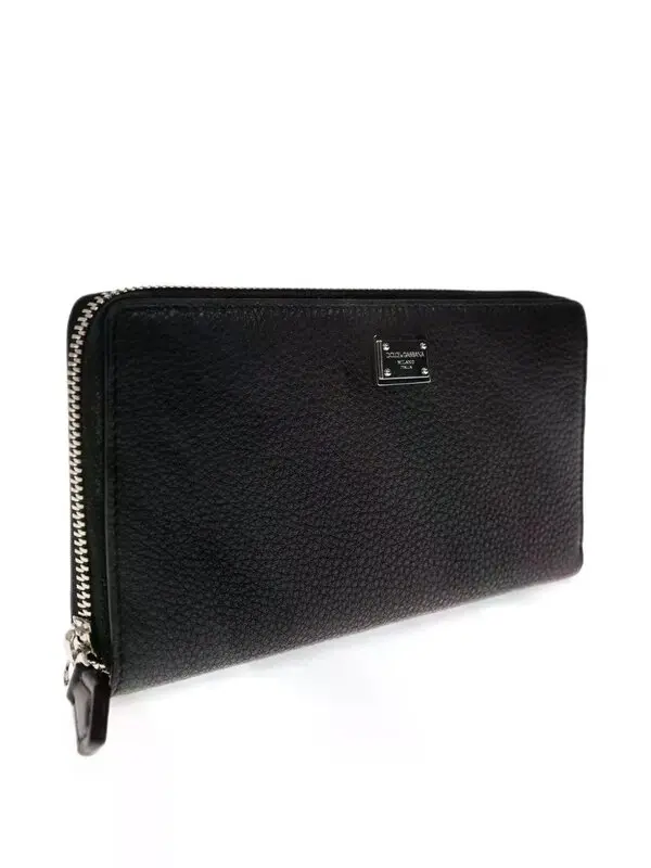 Dolce & Gabbana Logo-plaque Pebbled Leather Wallet