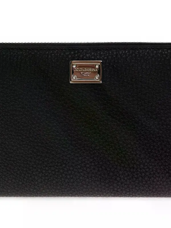 Dolce & Gabbana Logo-plaque Pebbled Leather Wallet