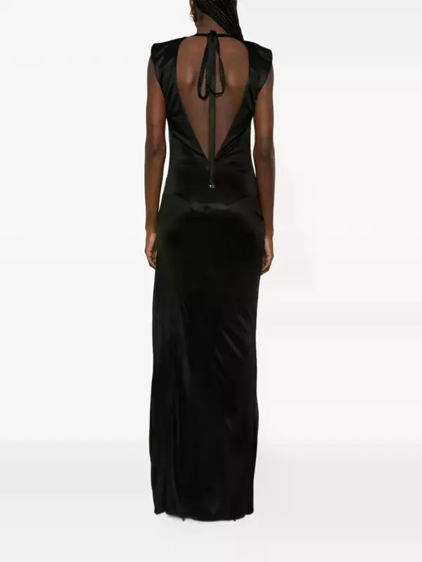 Elisabetta Franchi Draped Open-back Maxi Dress