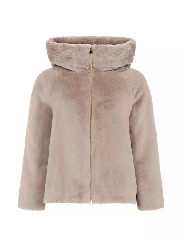 Herno Hooded Teddy Jacket - Neutrals
