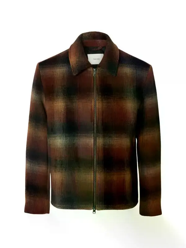 SELECTED Check-pattern Zip-up Jacket