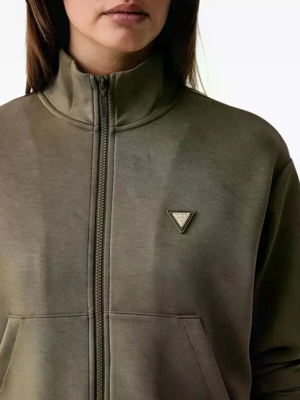 Guess Logo-plaque Zip-up Hoodie