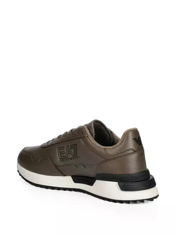 EA7 Logo-print Pebbled Sneakers