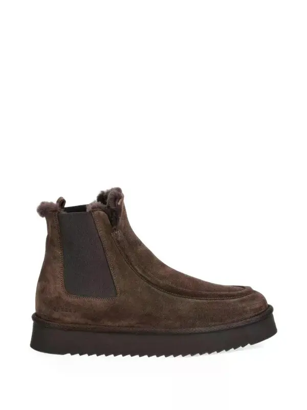 SUMMERY COPENHAGEN Shearling-lined Suede Boots - Brown