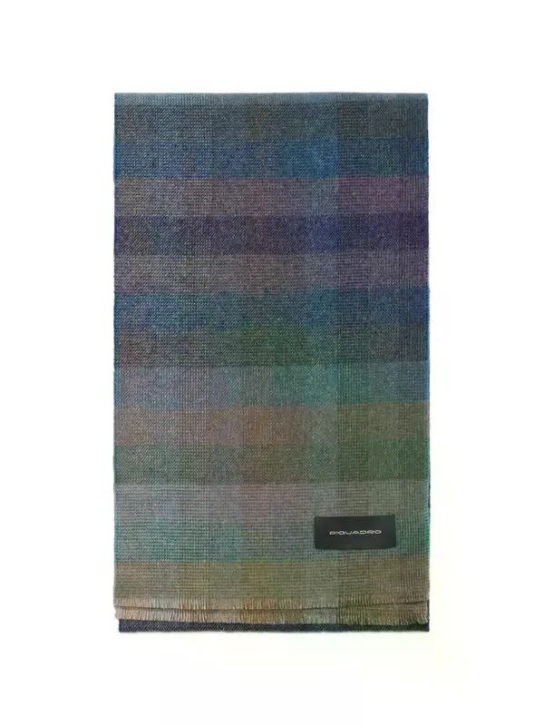 PIQUADRO Check-pattern Fringed-edge Scarf