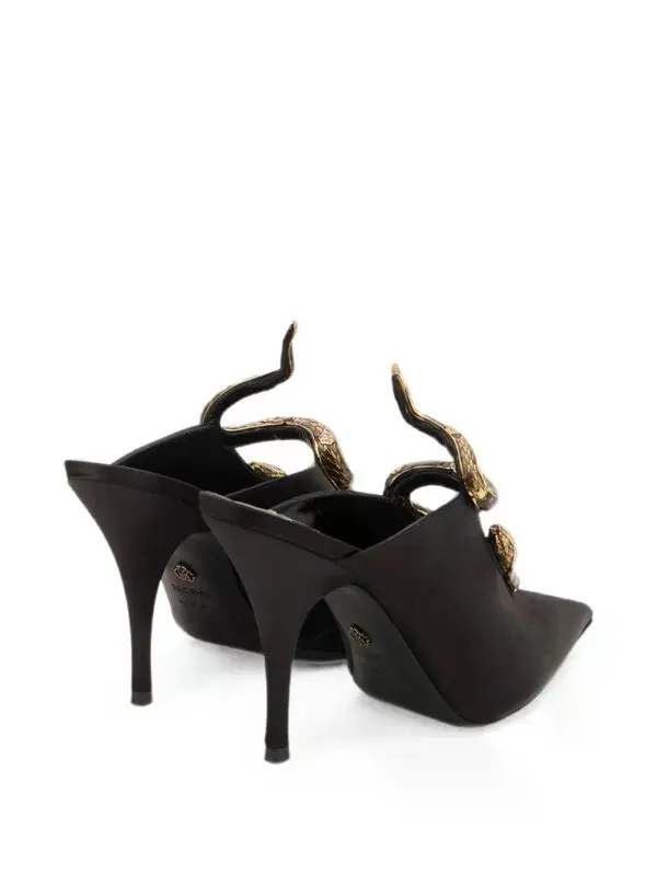 Roberto Cavalli Snake-embellished Pointed-toe Mules