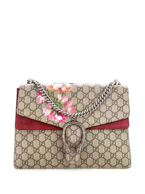 Gucci Dionysus Bag Blooms Print Gg Coated Canvas Medium Shoulder Bag - Brown