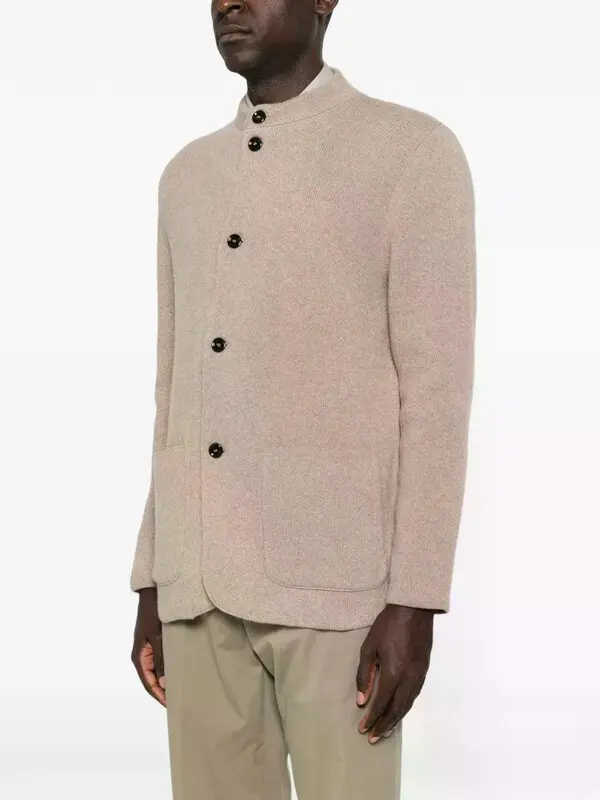 LARDINI Mandarin-collar Button-up Jacket