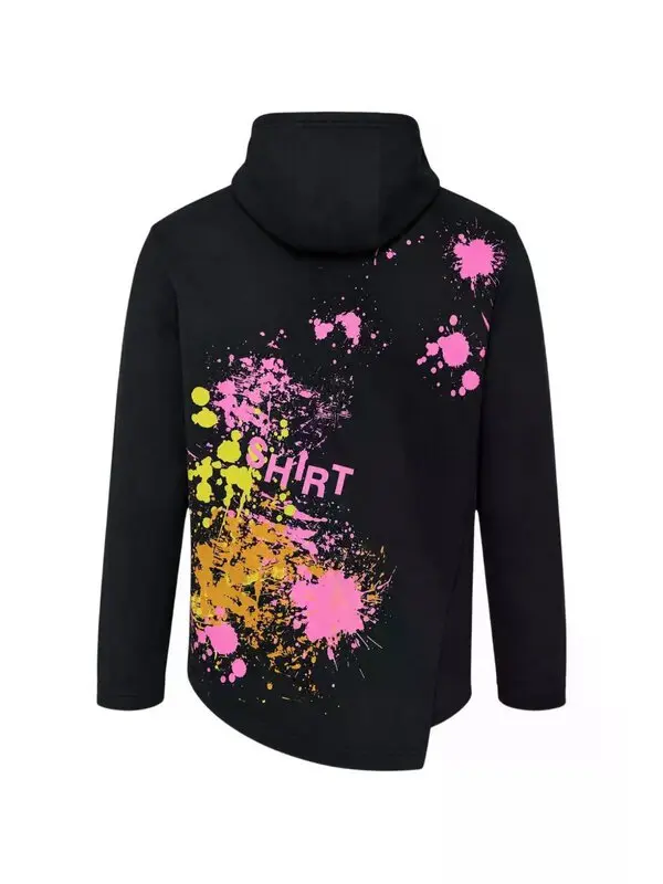Comme Des Garçons Asymmetric Paint-splatter Hoodie