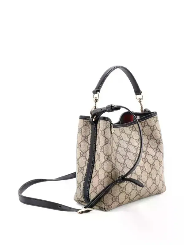 Gucci Gg Emblem Gg Coated Canvas Small Bucket Bag