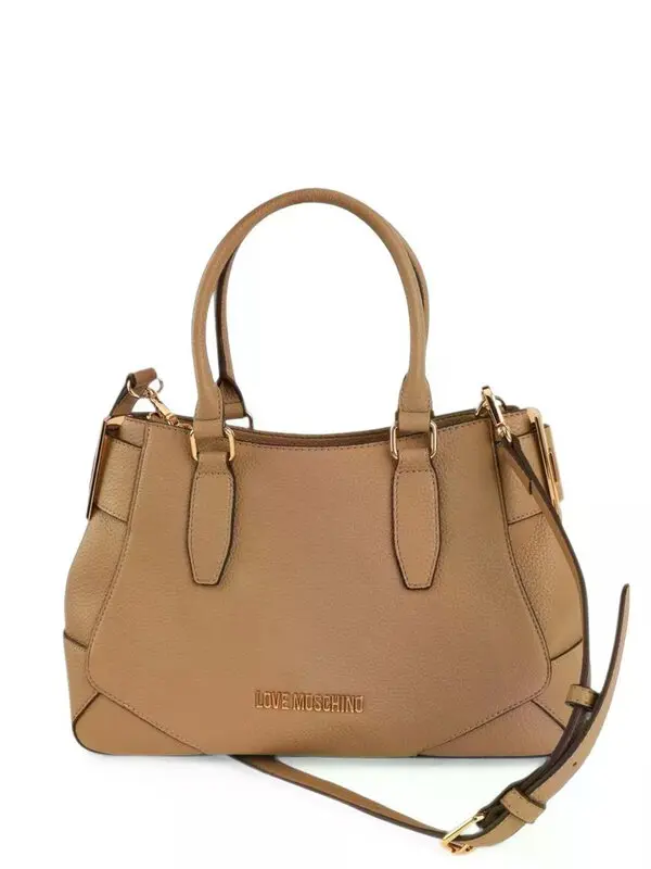 Moschino Grained Buckle-detail Tote Bag - Neutrals