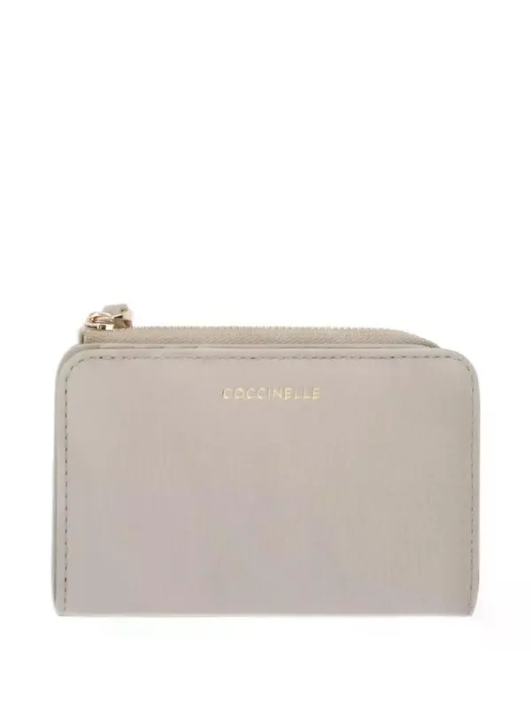COCCINELLE Logo-print Pebbled Wallet - Neutrals