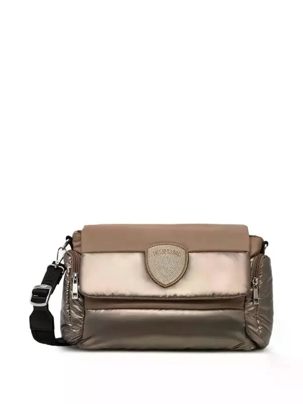 BLAUER. Padded Crystal-logo Shoulder Bag - Neutrals