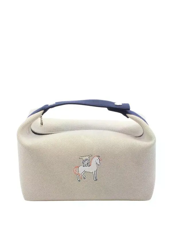 Hermès 2000-2026 Large Toile Bride A Brac Cabriole Case Vanity Bag