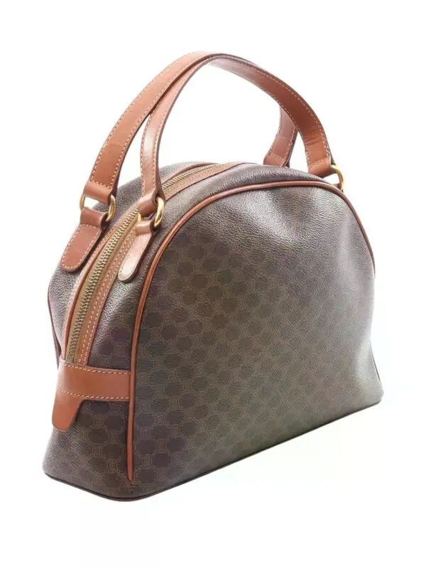Celine 20th Century Macadam Coated Canvas Dome Handbag