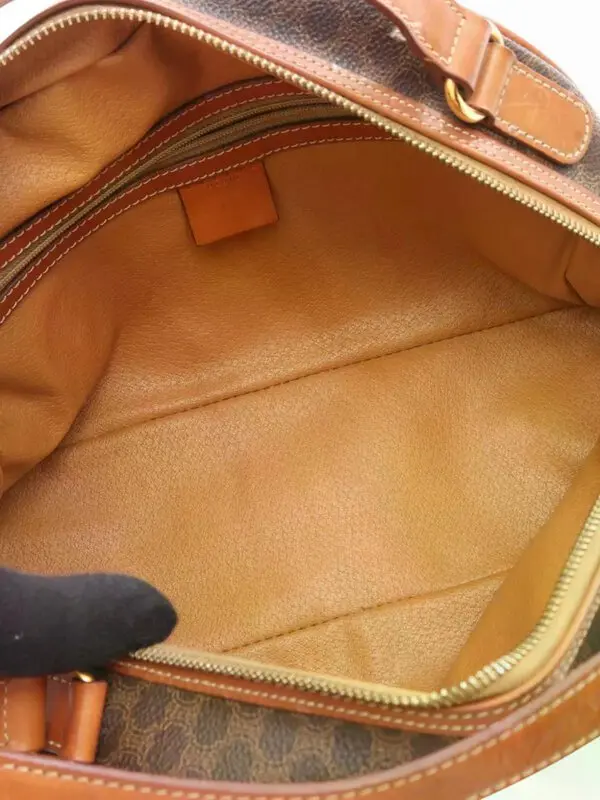 Celine 20th Century Macadam Coated Canvas Dome Handbag