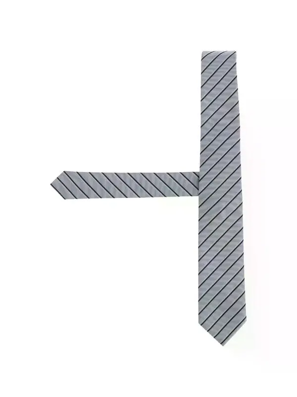 BOSS Diagonal-stripe Tie - Grey