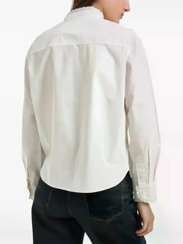 MARANT ETOILE Pintuck-pleat Lace-trim Shirt