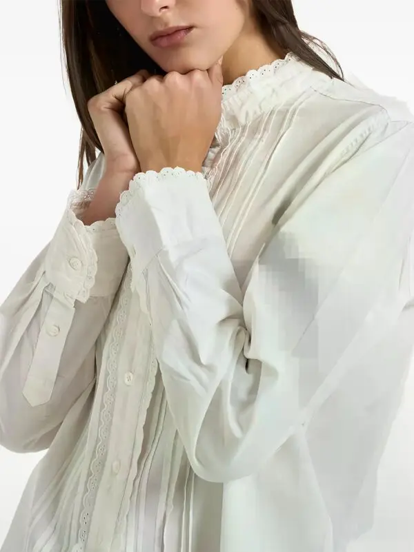MARANT ETOILE Pintuck-pleat Lace-trim Shirt