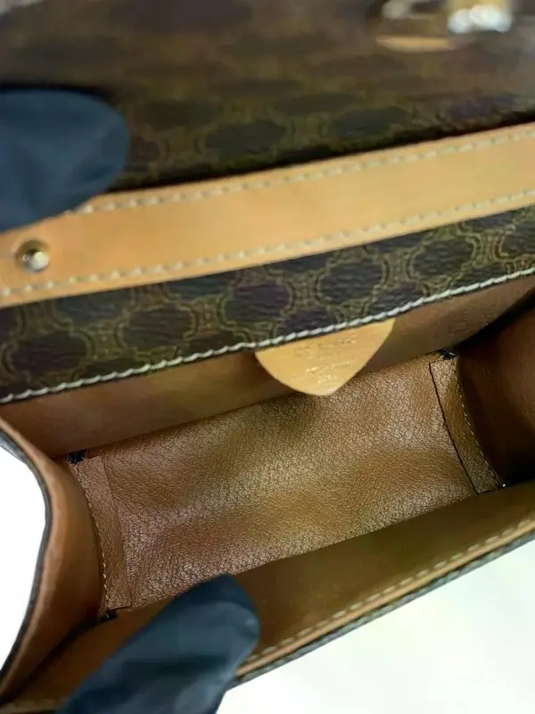 Celine 2011 Macadam Coated Canvas Crossbody Bag