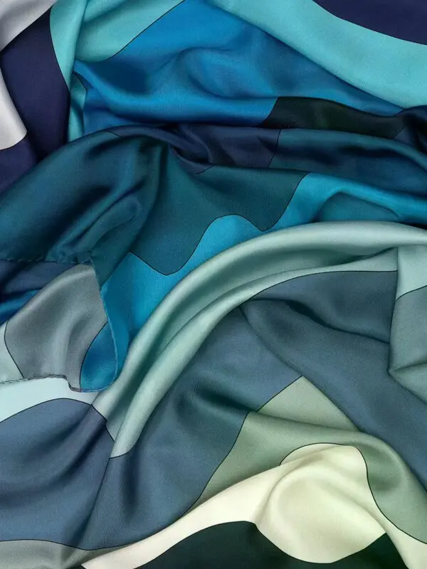 ELIZABETTA Onda Wavy-print Silk Scarf