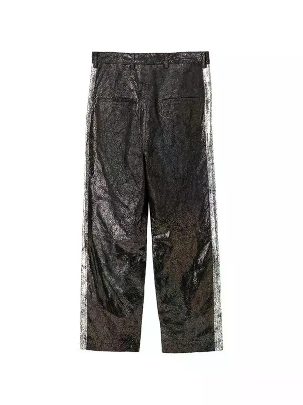 DOUBLET Moon Walk Crinkled-effect Side-stripe Trousers