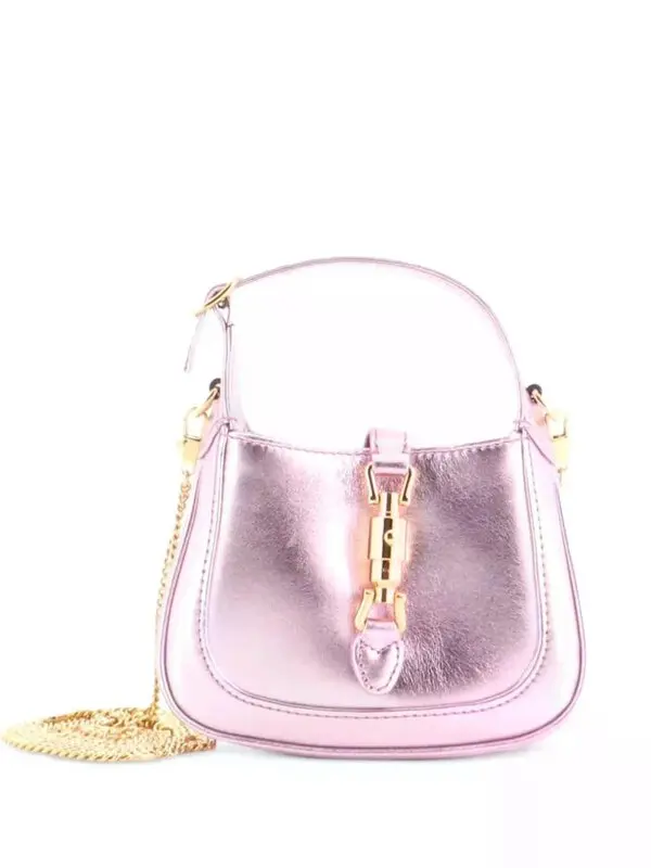 Gucci Jackie 1961 Chain Leather Super Mini Hobo Bag - Metallic